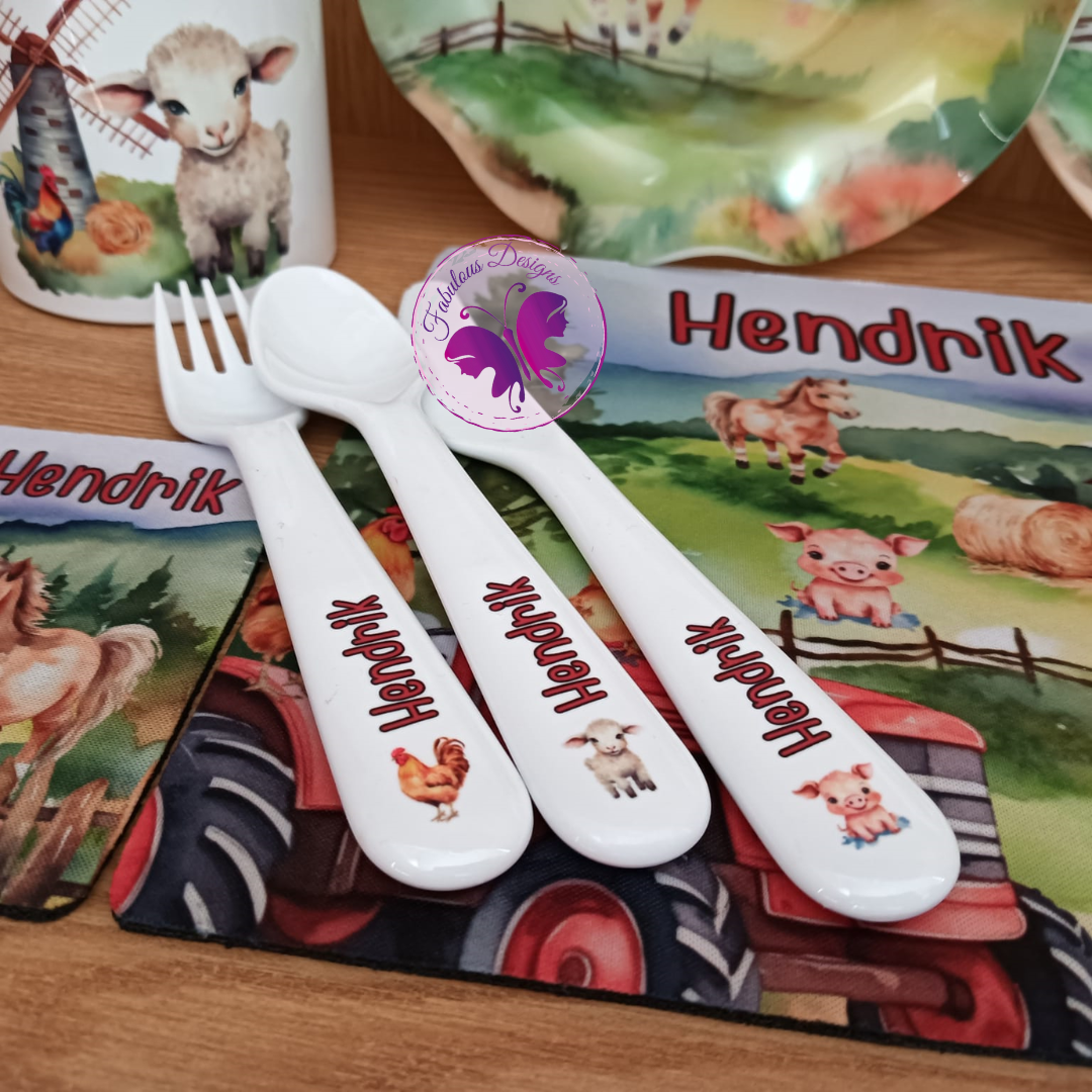 Kiddies lunch set - Farming – Fabulous Designs